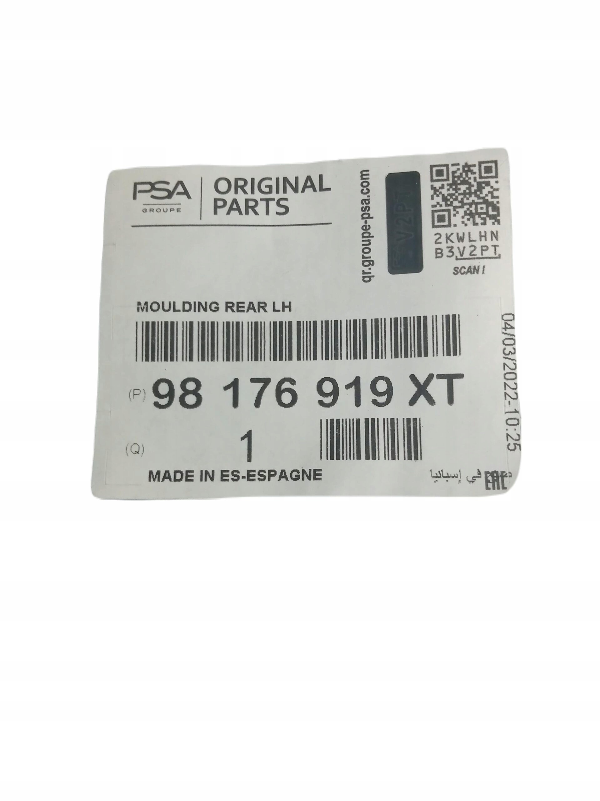 98176919Xt Listwa Drzwi Lewa OE PSA Rifter Combo Oryginalna Część ...